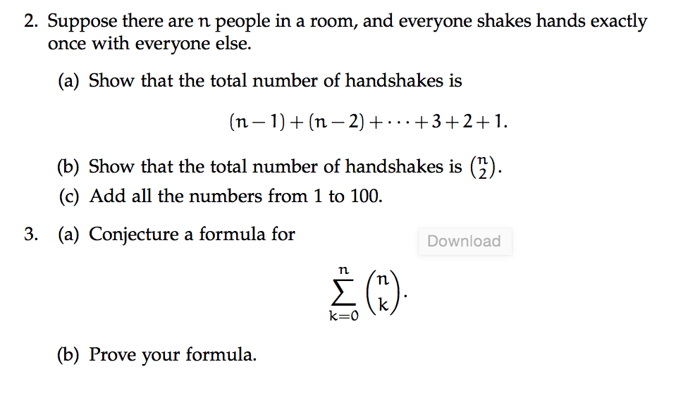 Solved 2. Suppose there are n people in a room, and everyone | Chegg.com