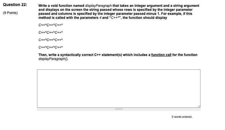 Solved Question 22: (9 points) Write a void function named | Chegg.com
