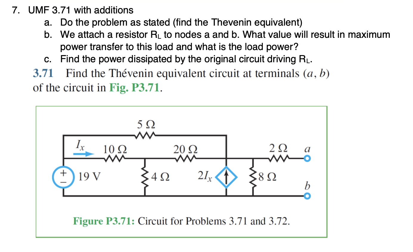 Solved 7. UMF 3.71 with additions a. Do the problem as | Chegg.com