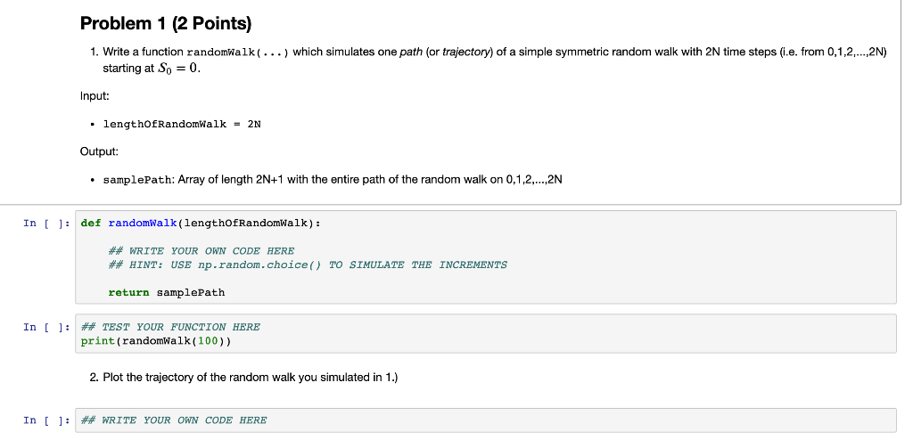 Solved Problem 1 (2 Points) 1. Write a function | Chegg.com