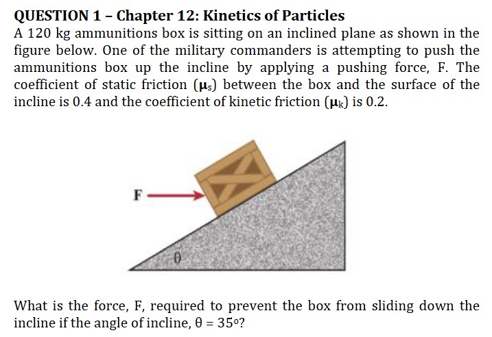 Solved QUESTION 1 - ﻿Chapter 12: Kinetics of ParticlesA 120 | Chegg.com