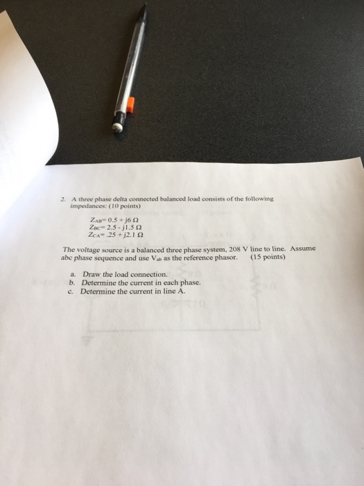 Solved A three phase delta connected balanced load consists | Chegg.com