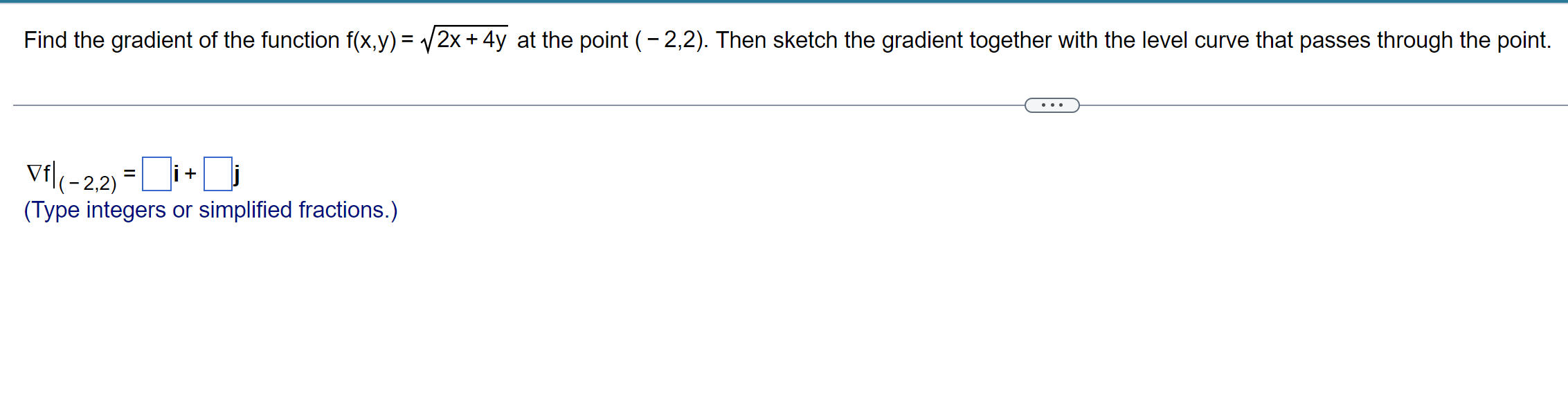 Solved Find the gradient of the function f(x,y)=2x+4y at the | Chegg.com