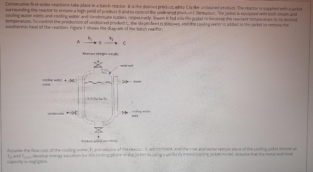 Solved Consecutive first-order reactions take place in a | Chegg.com
