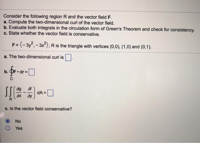 Solved Consider the following region R and the vector field | Chegg.com