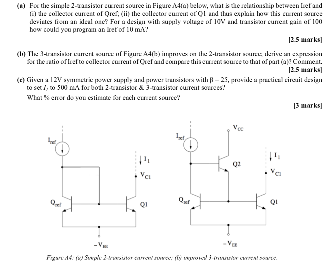 (a) For the simple 2-transistor current source in | Chegg.com