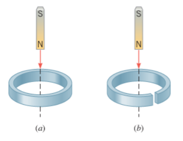 Solved The drawing shows a bar magnet falling through a | Chegg.com