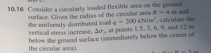 Solved .16 Consider a circularly loaded flexible area on the | Chegg.com