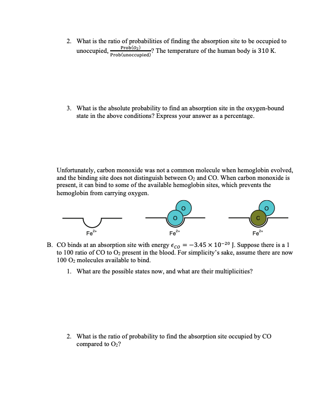 Solved Problem 2: Oxygen transport and carbon monoxide | Chegg.com
