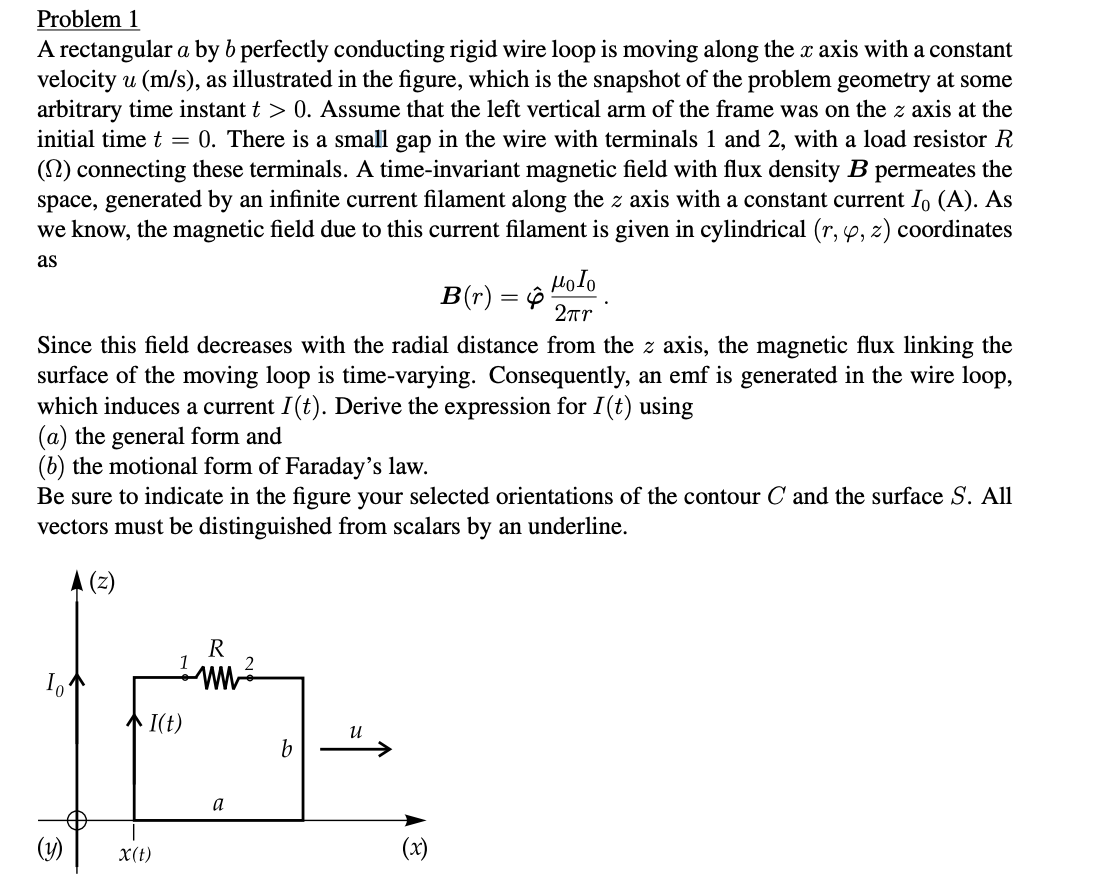 Solved Problem 1A rectangular a ﻿by b ﻿perfectly conducting | Chegg.com