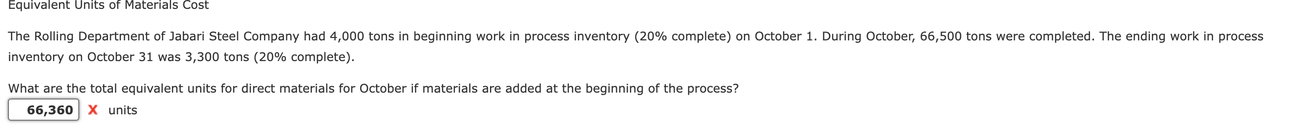Solved inventory on October 31 was 3,300 tons ( 20% | Chegg.com