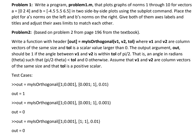 Problem 1: Write a program, problem1.m, that plots | Chegg.com