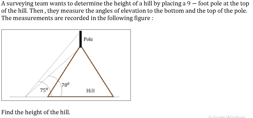 Solved A surveying team wants to determine the height of a | Chegg.com