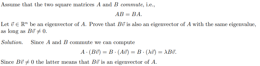 Solved Assume that the two square matrices A and B commute, | Chegg.com