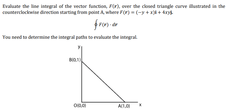 Solved Evaluate the line integral of the vector function, | Chegg.com