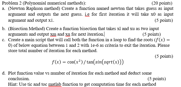 Solved Use Matlab:Problem 2 (Polynomial numerical | Chegg.com