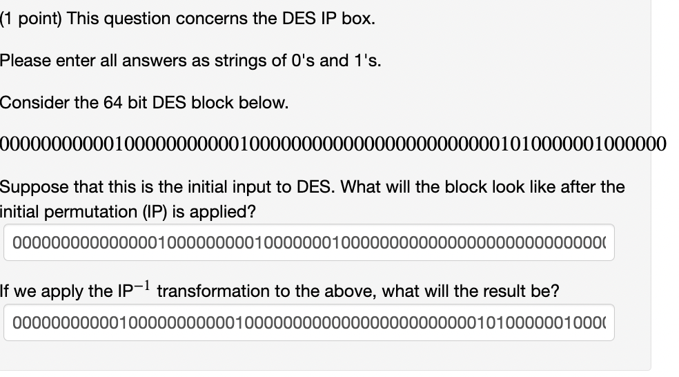 Solved (1 point) Suppose you want to put the six bit value | Chegg.com
