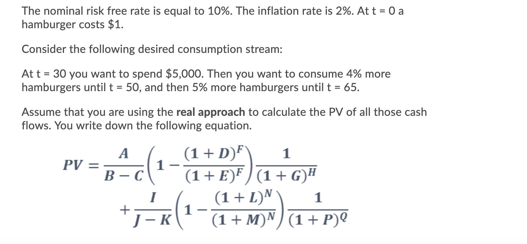 Solved The nominal risk free rate is equal to 10%. The | Chegg.com
