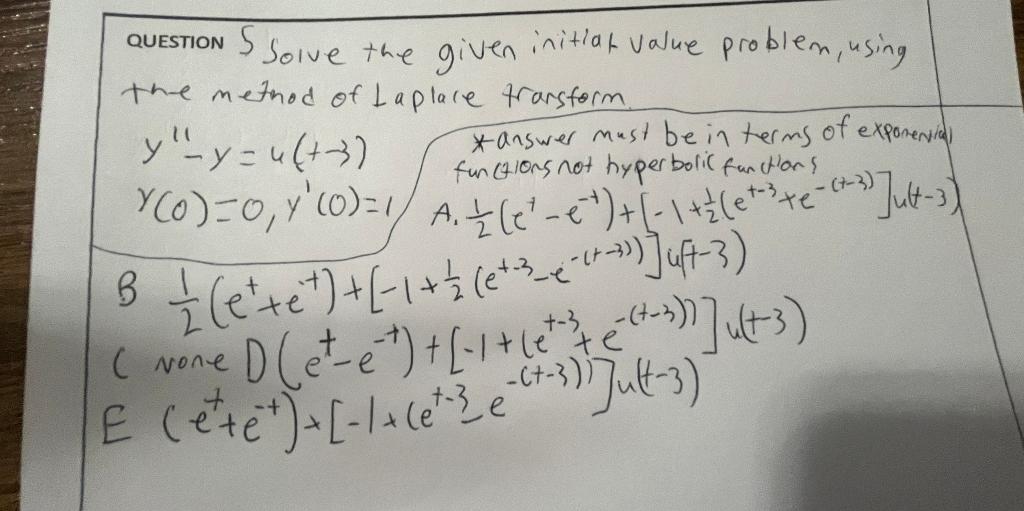 Solved Question S Solve the given initial value problem, | Chegg.com