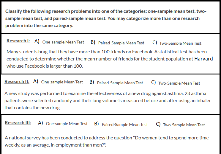 Solved Classify the following research problems into one of | Chegg.com