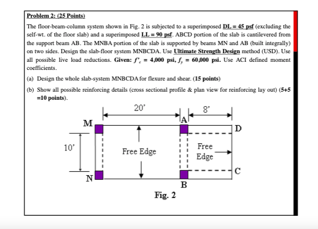 Solved Problem 2: (25 Points) The floor-beam-column system | Chegg.com