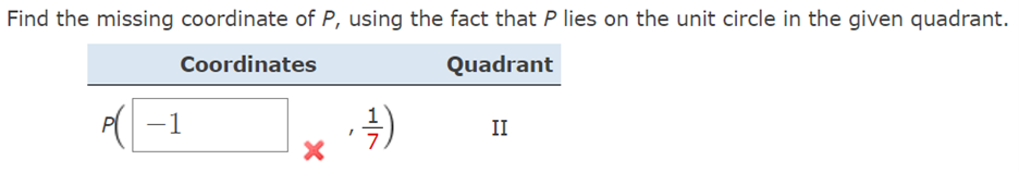 Solved Find the missing coordinate of P, using the fact that | Chegg.com