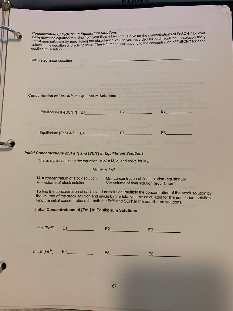 Experiment 3: Experimental Procedures and Data Sheet | Chegg.com