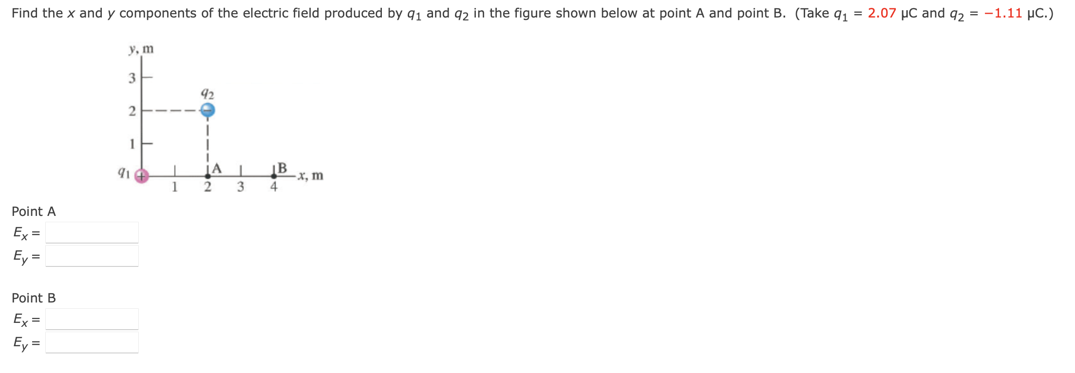 Solved Find the x ﻿and y ﻿components of the electric field | Chegg.com