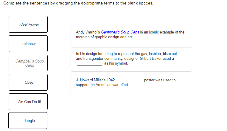 Solved Complete The Sentences By Dragging The Appropriate