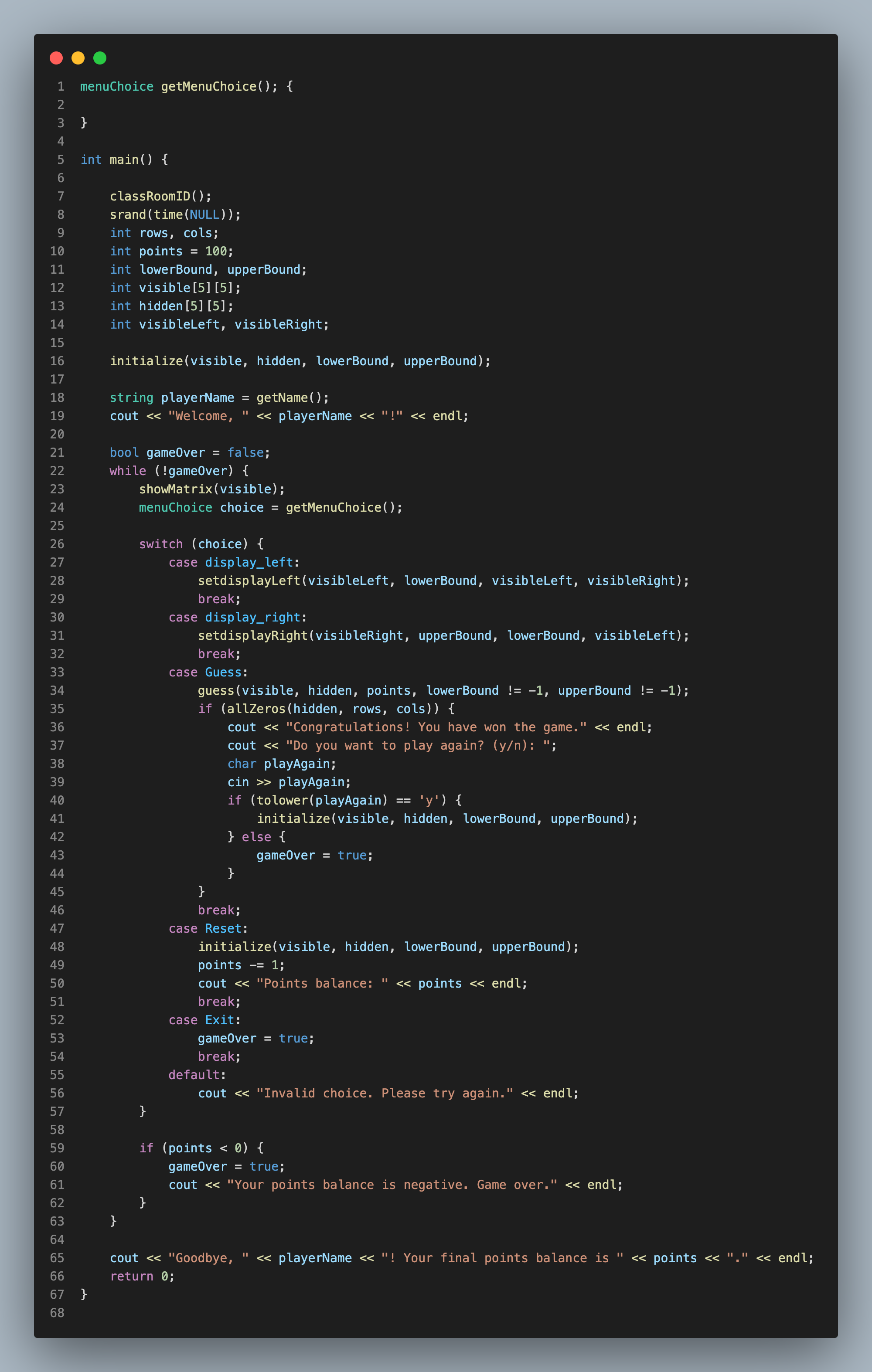 Declare A Global Enumeration Constant With Values