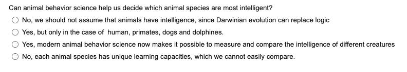 Solved Can animal behavior science help us decide which | Chegg.com