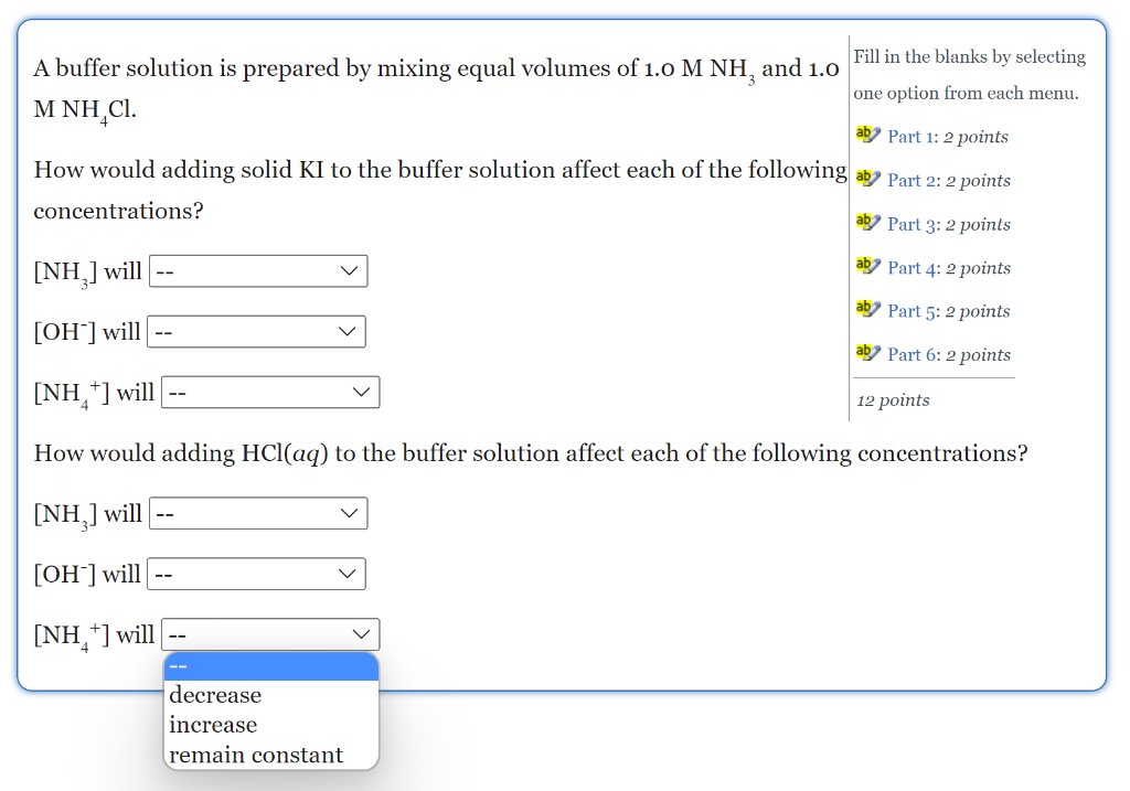 [Solved]: begin{tabular}{l|l} A buffer solution is prepar