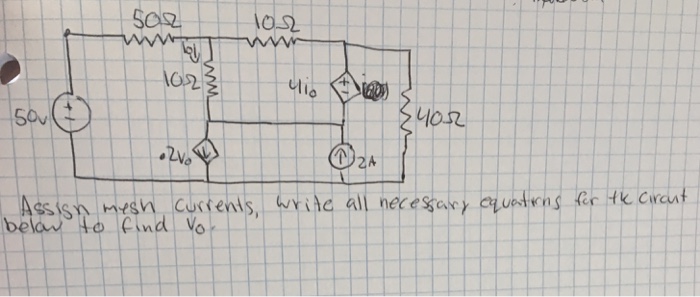 Solved Assign mesh Currents, write all necessary equations | Chegg.com