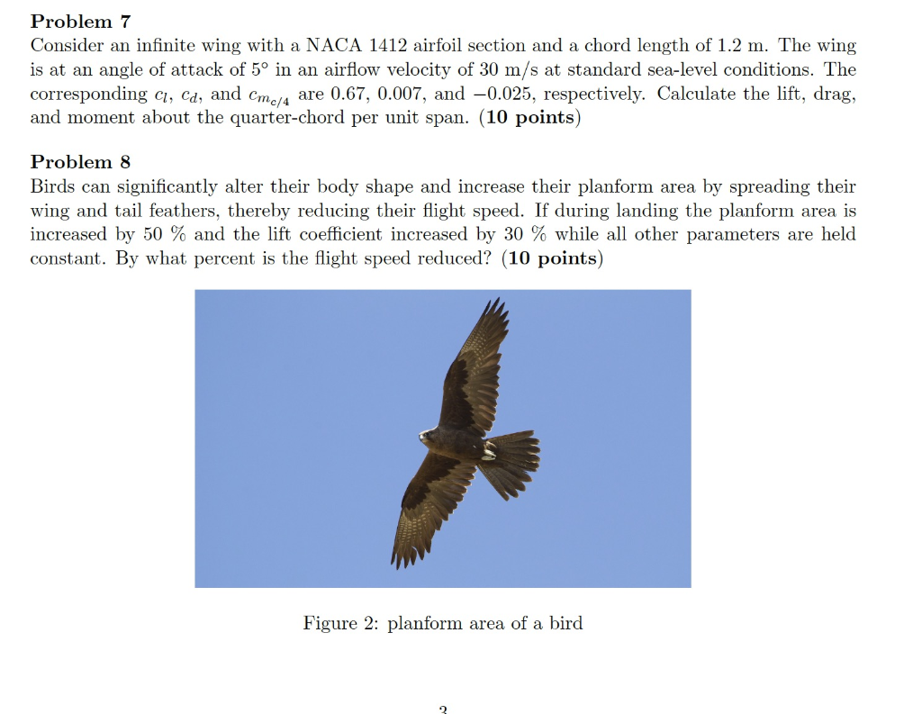 Problem 7 Consider an infinite wing with a NACA 1412 | Chegg.com