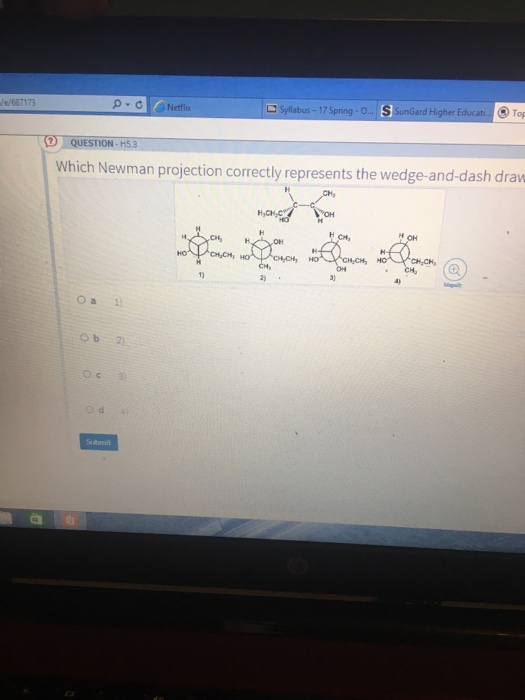 Solved Which Newman projection correctly represents the | Chegg.com