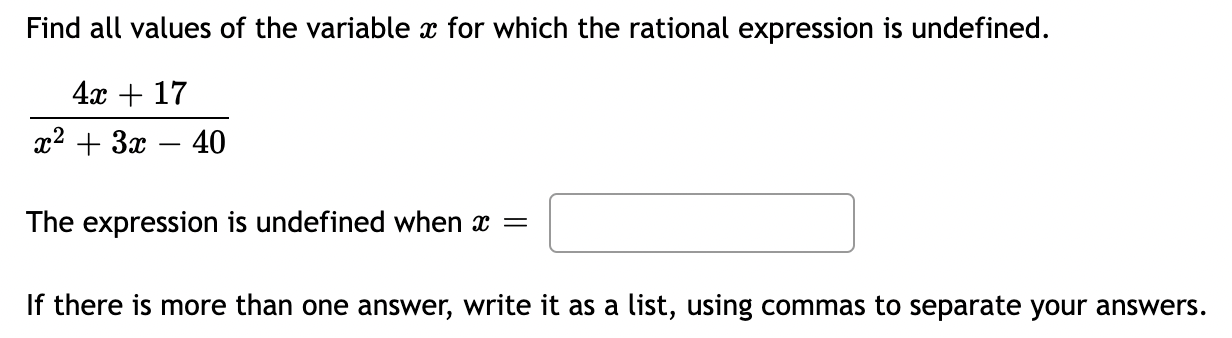 Solved Find all values of the variable x for which | Chegg.com