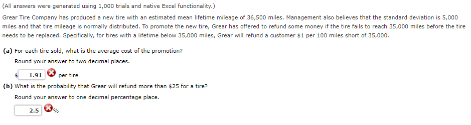 Solved (All answers were generated using 1,000 trials and | Chegg.com