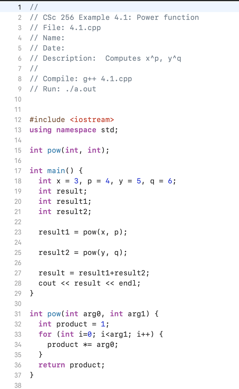 Solved How would I translate the 4.1.cpp file to the 4.1.asm | Chegg.com