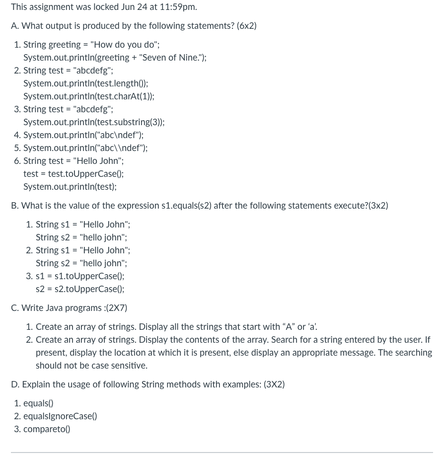 Solved This assignment was locked Jun 24 at 11:59pmm A. What | Chegg.com