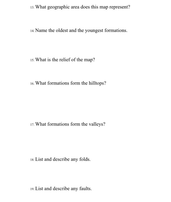 EARTH SCIENCE.. GEOLOGIC MAP OF DEVILS FENCE | Chegg.com