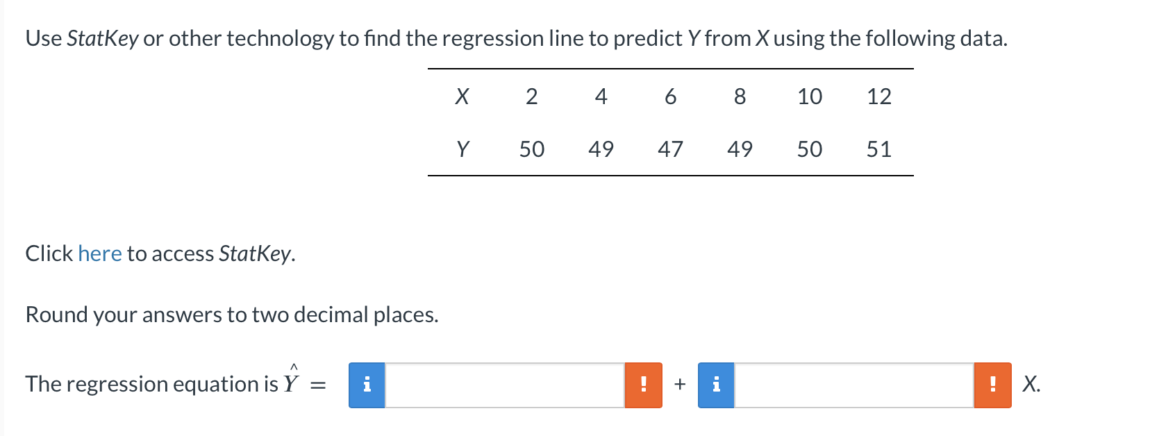 Solved Use StatKey or other technology to find the | Chegg.com