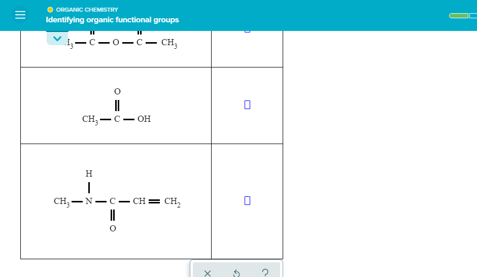 Solved O ORGANIC CHEMISTRY Identifying organic functional | Chegg.com