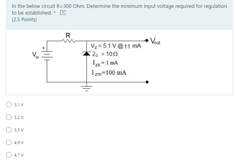 Solved In the below circuit R=300 Ohm. Determine the minimum | Chegg.com
