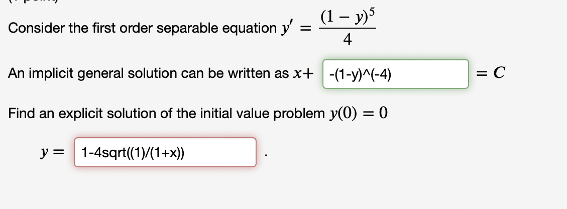 Solved Consider the first order separable equation | Chegg.com