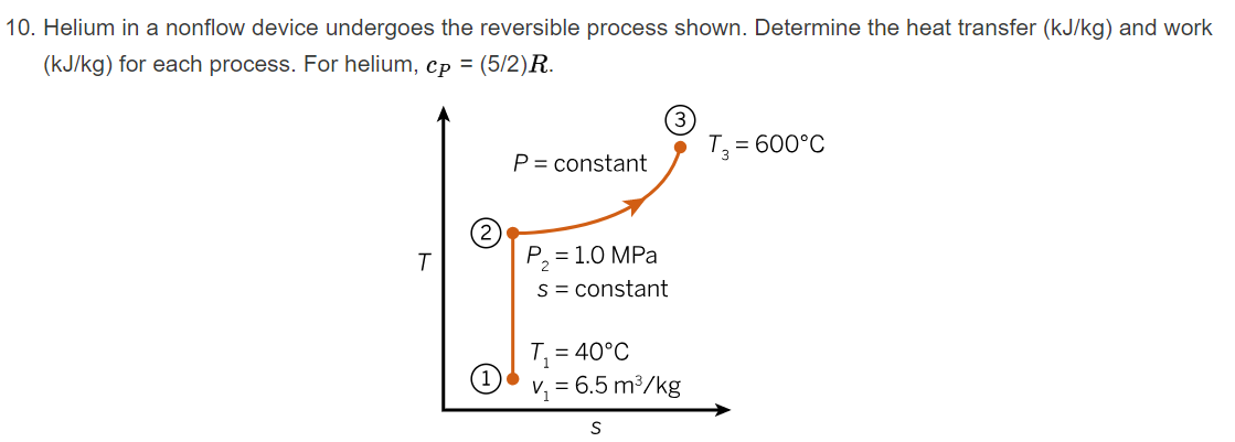 Solved 10 Helium In A Nonflow Device Undergoes The Chegg