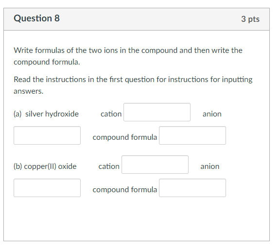 Solved Write formulas of the two ions in the compound and | Chegg.com