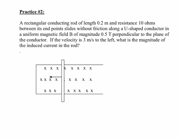 Solved Practice #2: A rectangular conducting rod of length | Chegg.com