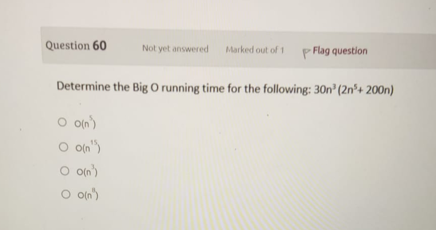 Solved Determine the Big O running time for the following: | Chegg.com
