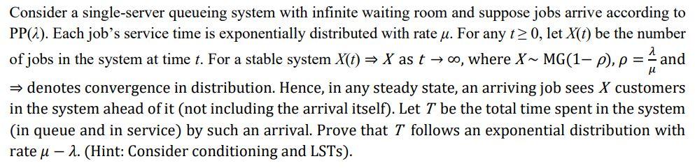 Consider a single-server queueing system with | Chegg.com