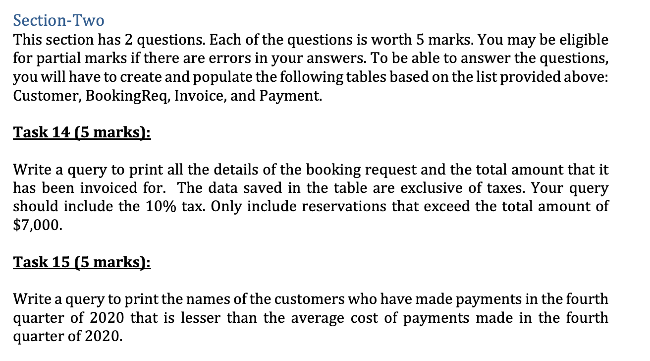 Solved Using MySQL, Answer Tasks 14 and 15. Read and apply | Chegg.com